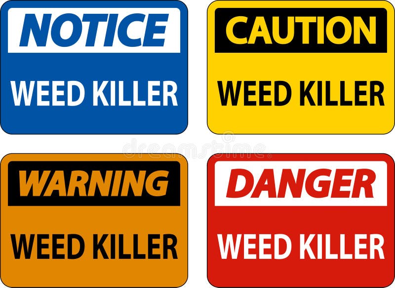 Danger Sign Weed Killer on White Background Stock Vector - Illustration ...