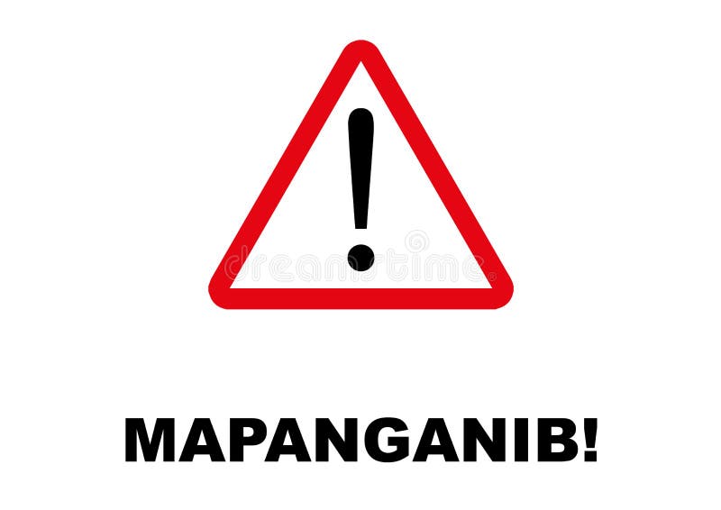Danger Signpost Written in Philippine Language Stock Vector ...