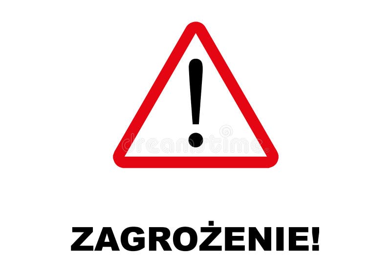 Danger Signpost Written in Polish Language Stock Vector - Illustration ...