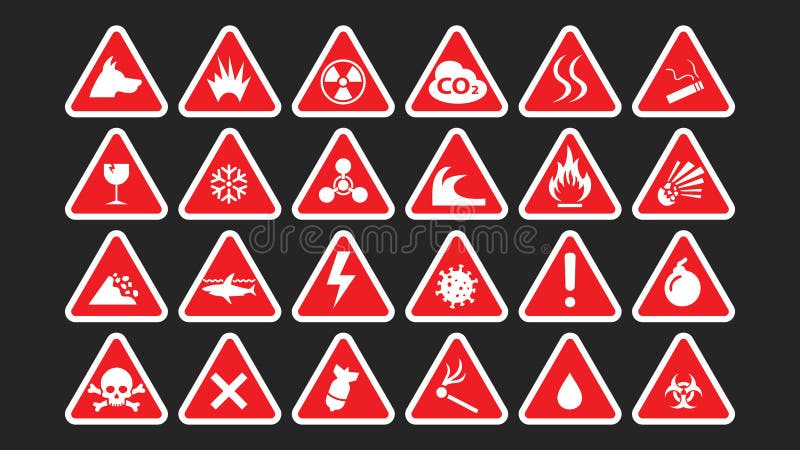 Danger Signs Collection – High-Quality Vector Hazard Symbols for Safety ...