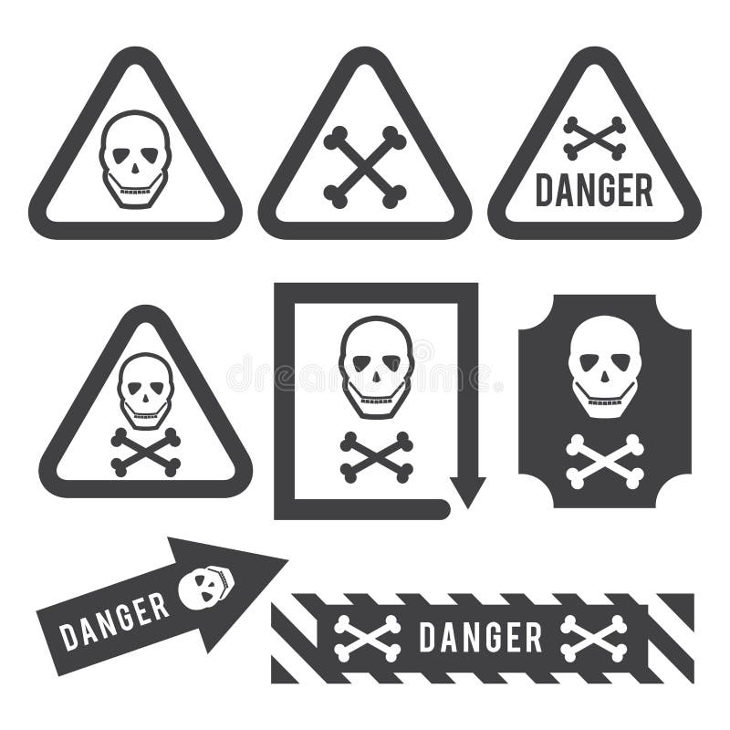 Danger Label - Skull Symbol. Stock Vector - Illustration of skull ...