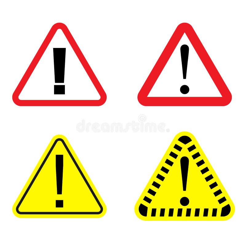 Danger Signs Set on a White Background. Danger Icon Stock Vector ...