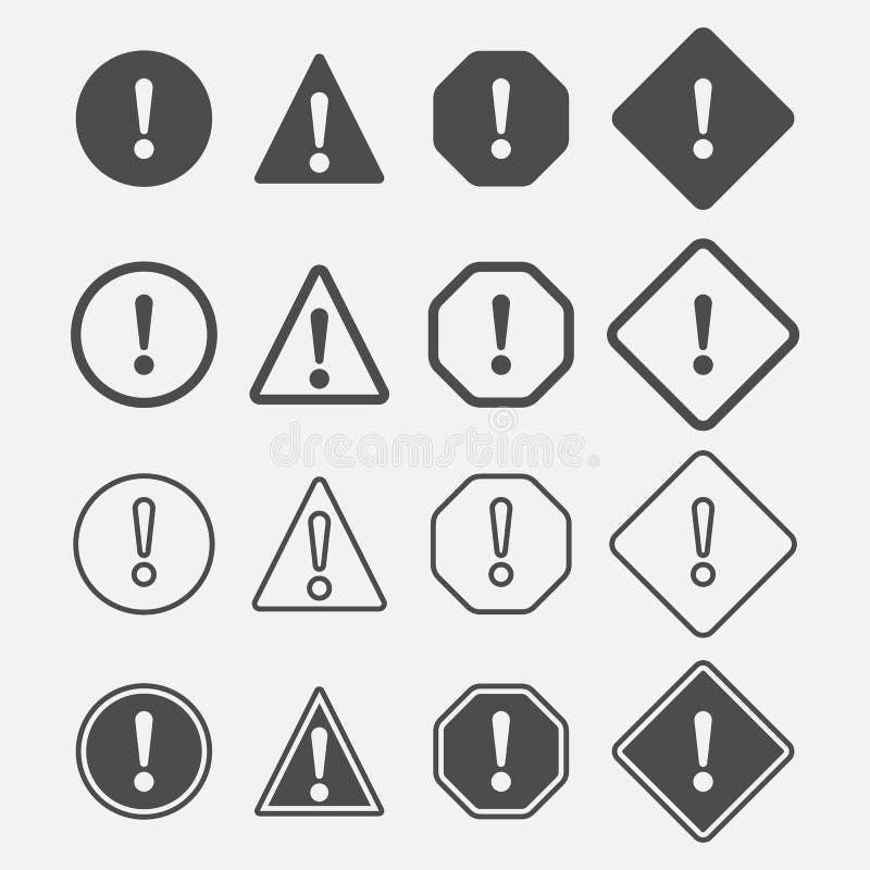 Danger Simple Icon Set. Caution Concept Stock Vector - Illustration of ...