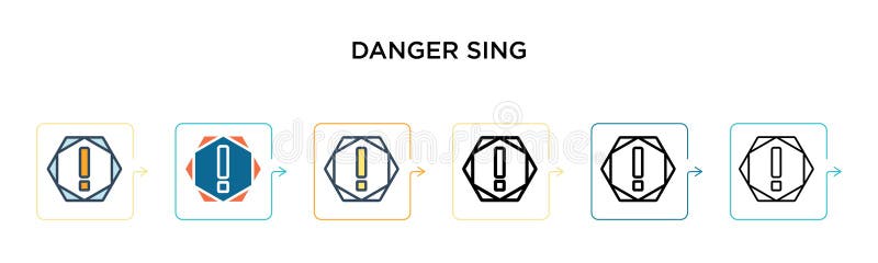 Danger Sing with Door Handle Lock Security. Stock Vector - Illustration ...