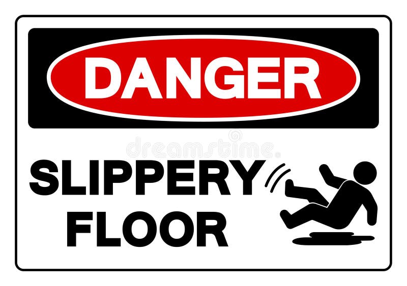 Danger Slippery Floor Symbol Sign,Vector Illustration, Isolate on White ...