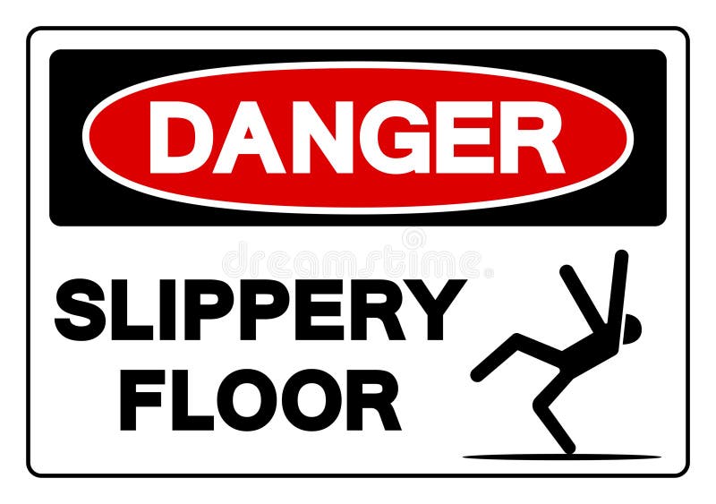 Danger Slippery Floor Symbol Sign,Vector Illustration, Isolate on White ...