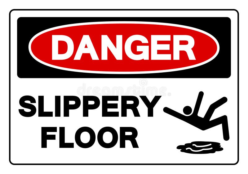 Danger Slippery Floor Symbol Sign,Vector Illustration, Isolate on White ...