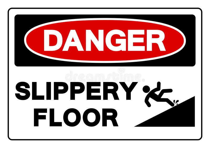 Danger Slippery Floor Symbol Sign,Vector Illustration, Isolate on White ...