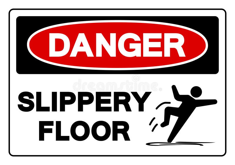 Danger Slippery Floor Symbol Sign,Vector Illustration, Isolate on White ...