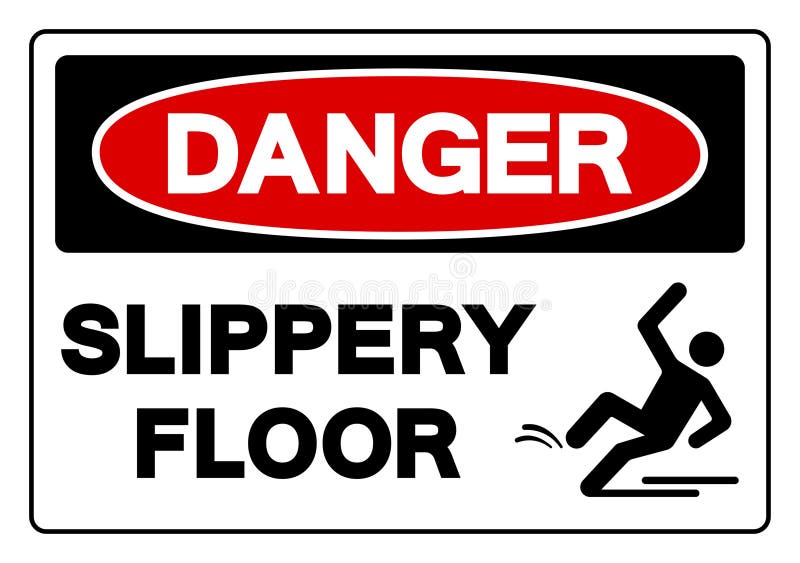 Danger Slippery Floor Symbol Sign,Vector Illustration, Isolate on White ...