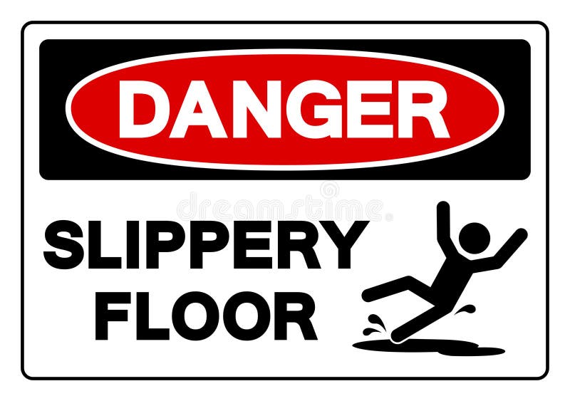 Danger Slippery Floor Symbol Sign,Vector Illustration, Isolate on White ...