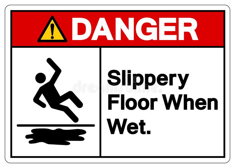 Danger Slippery Floor when Wet Symbol Sign,Vector Illustration, Isolate ...