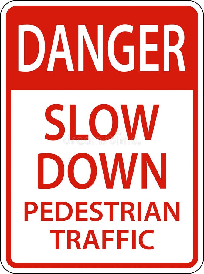 Danger Slow Down Sign on White Background Stock Vector - Illustration ...