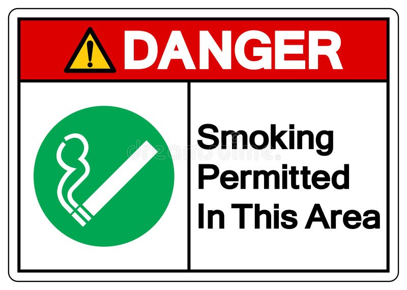 Danger Smoking Permitted in this Area Symbol Sign ,Vector Illustration ...