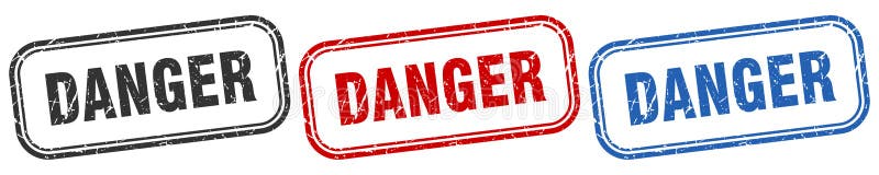 Danger stock vector. Illustration of badge, ribbon, blue - 160544562