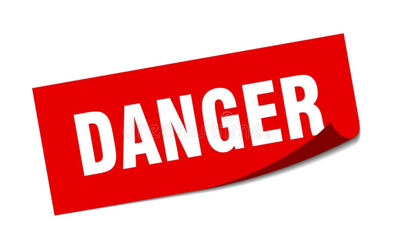 Danger sticker. stock vector. Illustration of rounded - 158773935