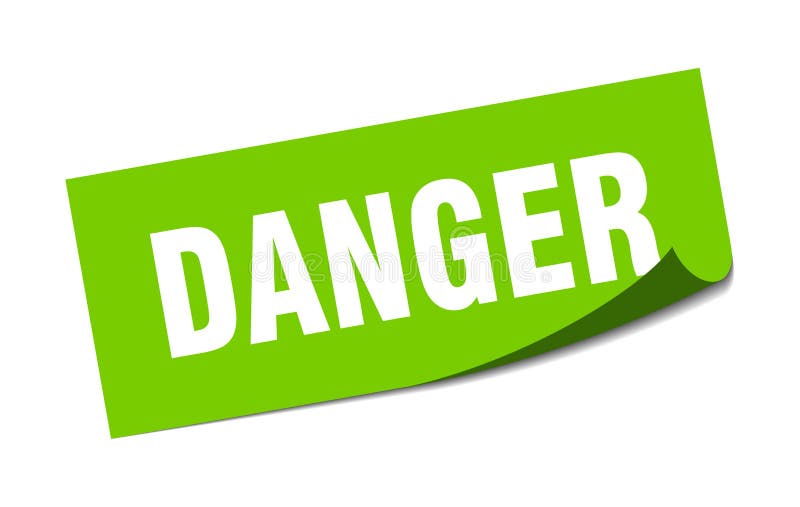 Danger sticker. stock vector. Illustration of vector - 153942386