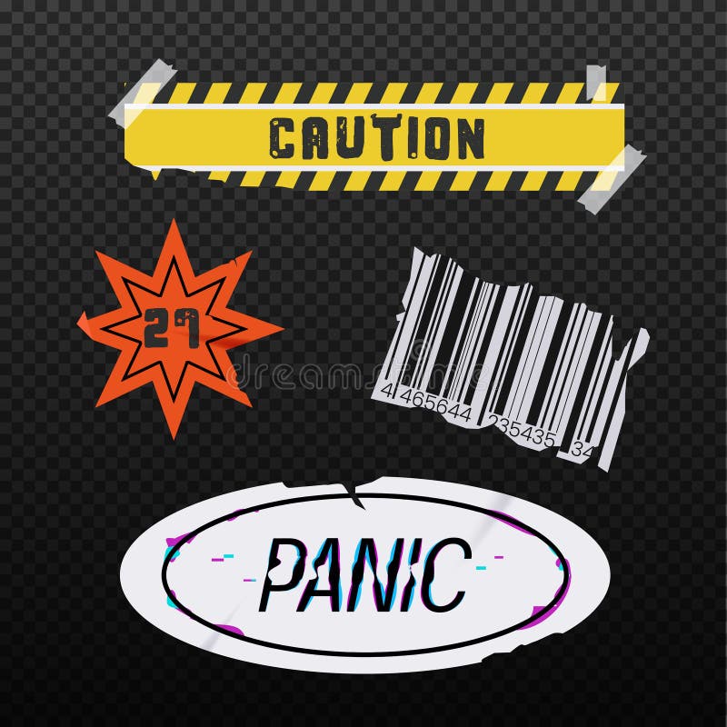 The Danger Stickers Collection. the Old Template for Modern Designs ...