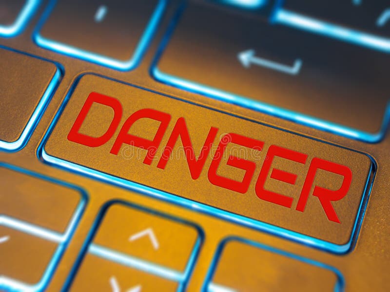 Danger Text on Keyboard Key Inscription Stock Image - Image of threat ...