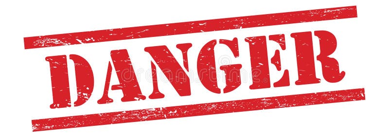DANGER Text on Red Grungy Lines Stamp Stock Illustration - Illustration ...
