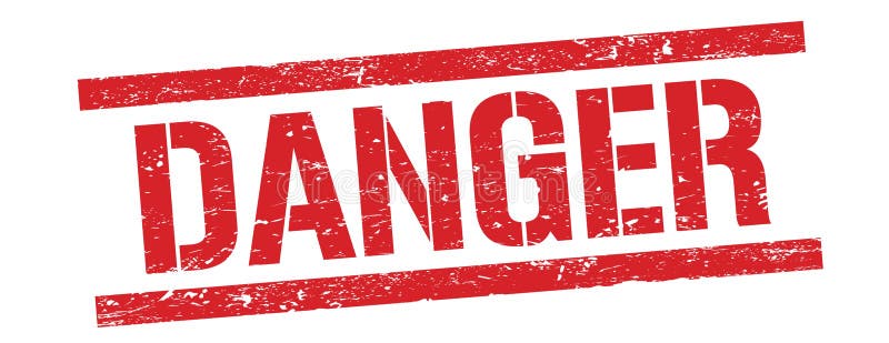 DANGER Text on Red Vintage Lines Stamp Stock Illustration ...