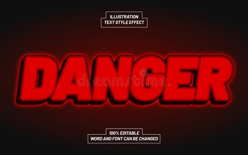 Danger Red Text Style Effect Stock Vector - Illustration of abstract ...