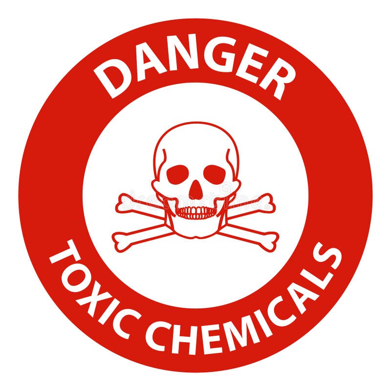 Danger Toxic Chemicals Symbol Sign on White Background Stock Vector ...