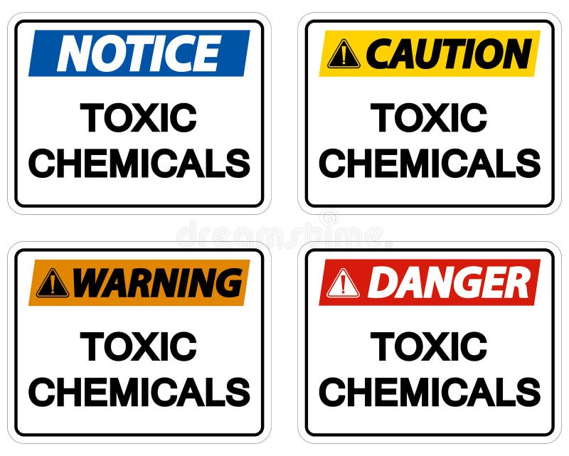 Danger Toxic Chemicals Symbol Sign on White Background Stock Vector ...