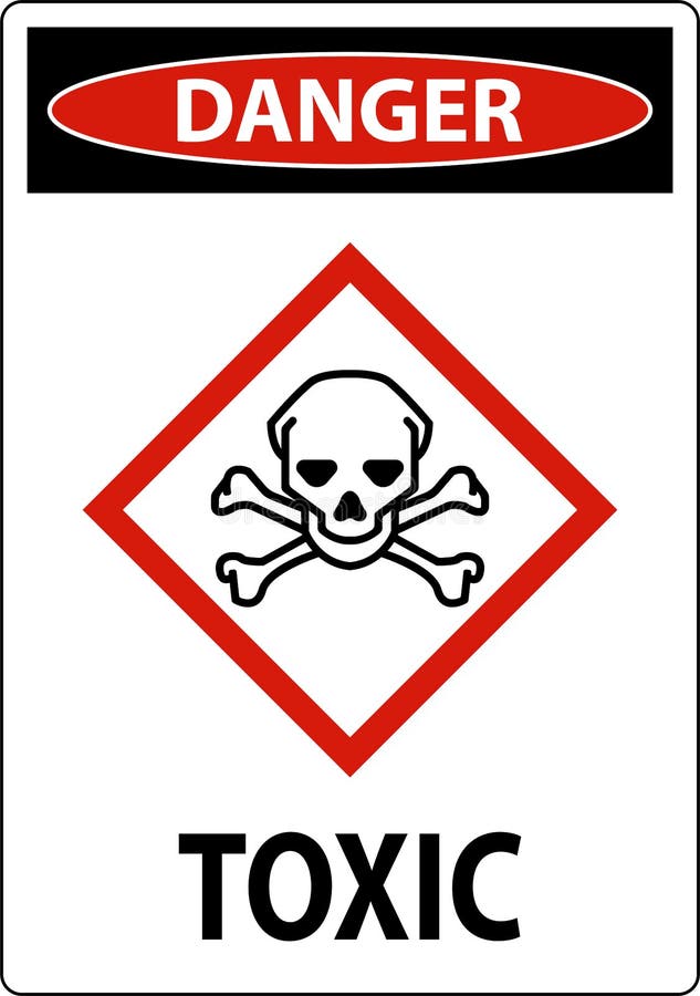Danger Toxic GHS Sign on White Background Stock Vector - Illustration ...