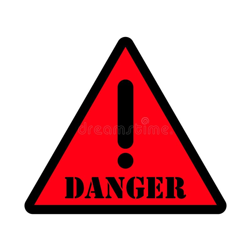Danger Triangle Sign Yellow Background Stock Vector - Illustration of ...