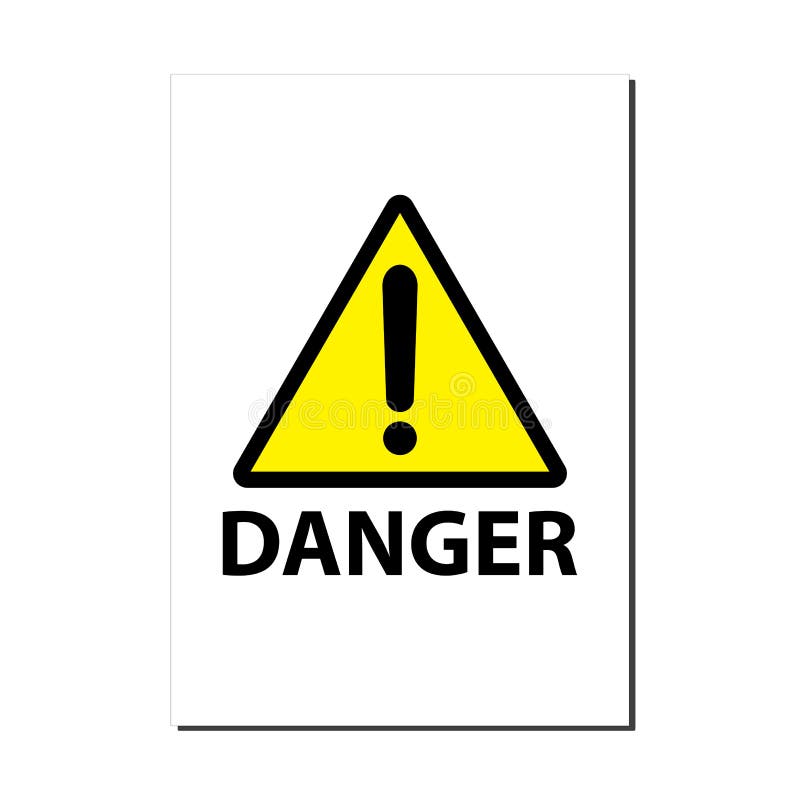 Danger Triangle Sign Yellow Background Stock Vector - Illustration of ...