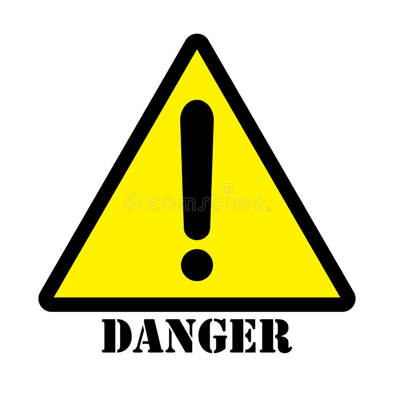 Danger Triangle Sign Yellow Background Stock Vector - Illustration of ...