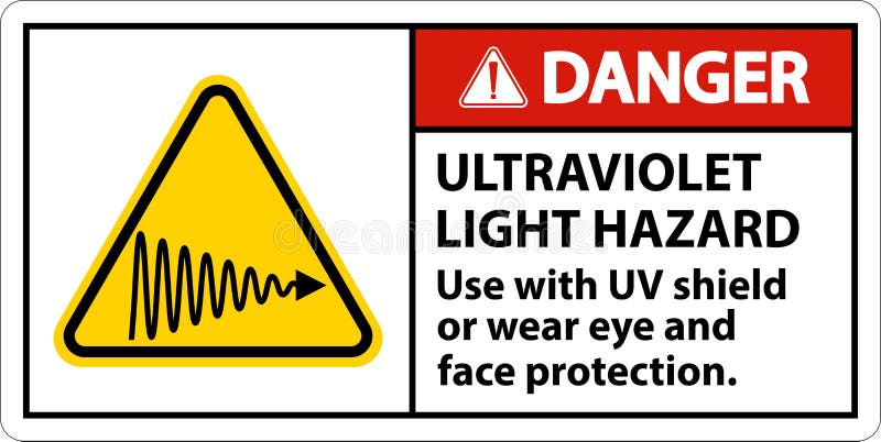 Danger Ultraviolet Light Hazard Label on White Background Stock Vector ...
