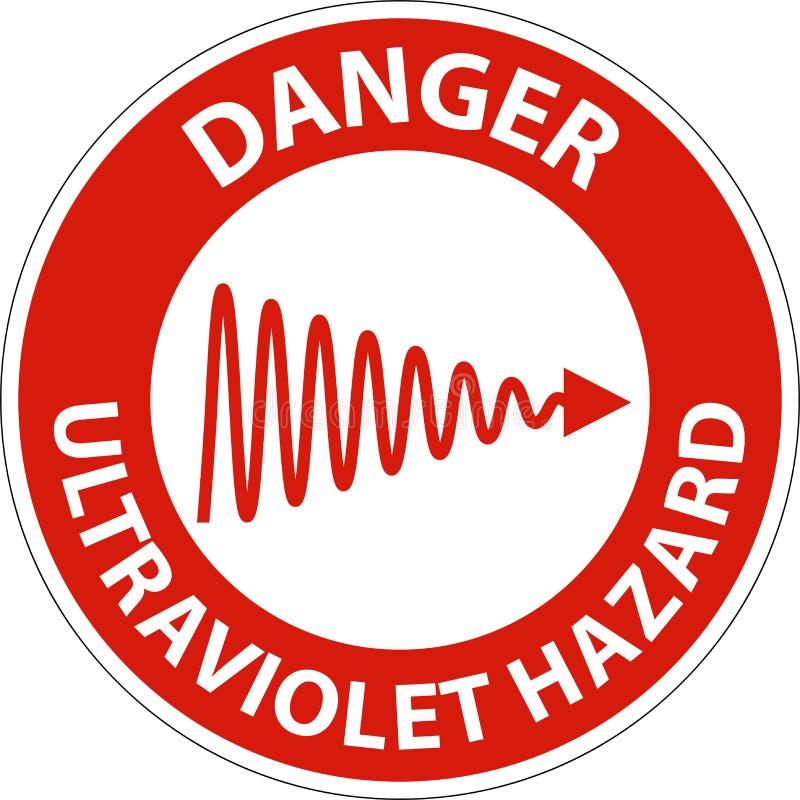 Danger Ultraviolet Light Hazard Label on White Background Stock Vector ...