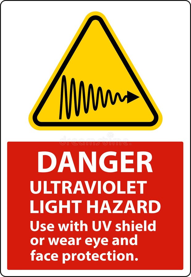 Danger Ultraviolet Light Hazard Label on White Background Stock Vector ...