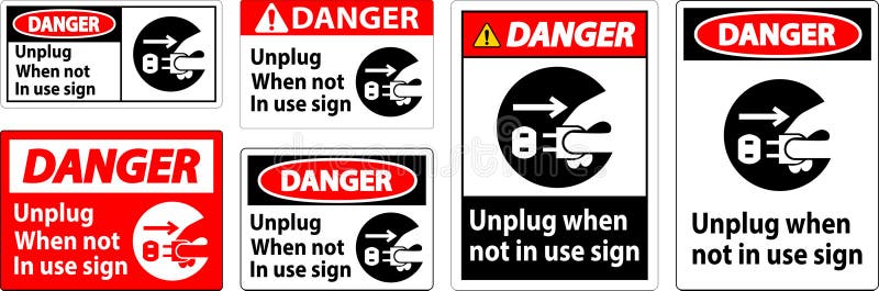 Do Not Unplug, Prohibition Sign with Silhouette of Electric Plug ...