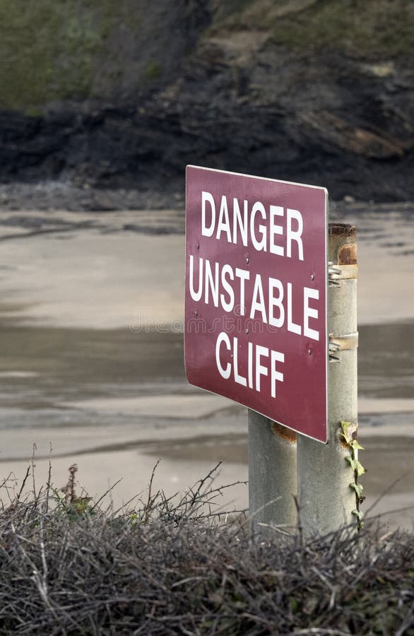 Danger unstable cliff stock photo. Image of vector, ravine - 345912748