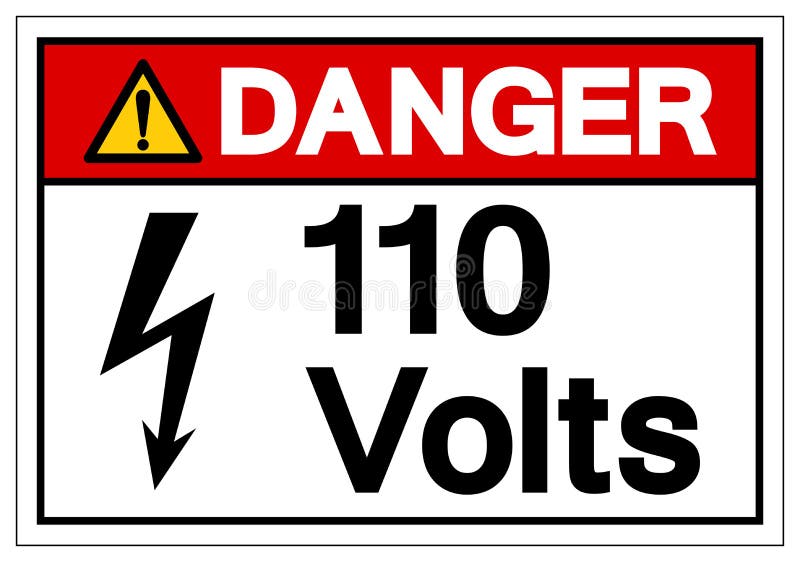 Danger 110 Volts Symbol Sign, Vector Illustration, Isolate on White ...