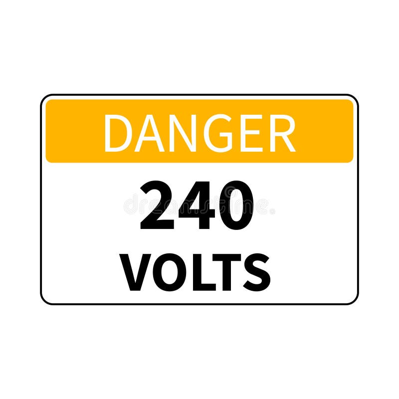 Danger 240 Volts Symbol Sign Stock Vector - Illustration of alert ...