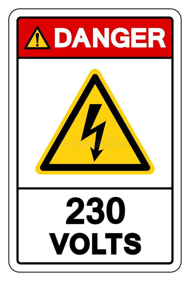 Danger 230 Volts Tag Symbol Sign,Vector Illustration, Isolate on White ...