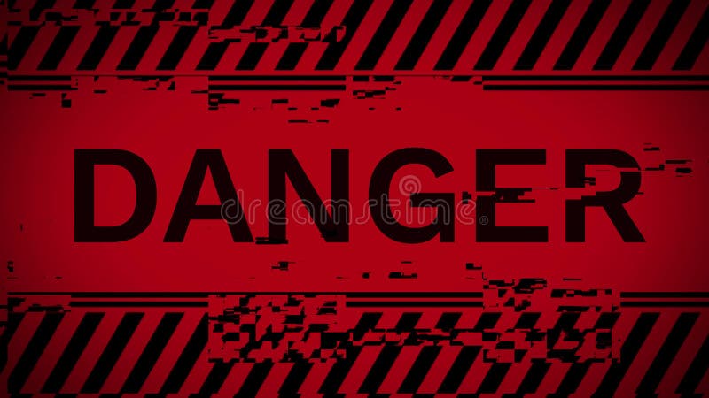Danger Warning Alert Red Warning Message Text on Screen Loop Animation ...
