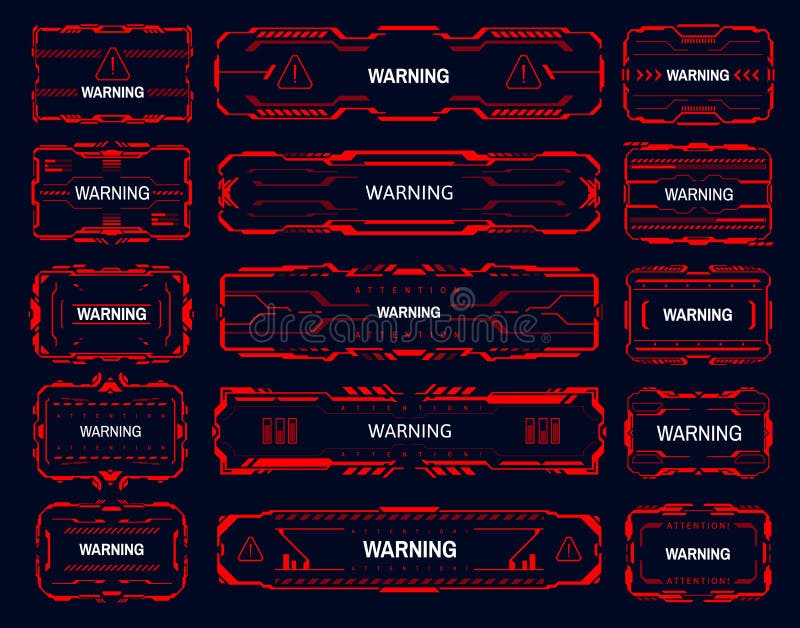 Danger Warning, Attention Alert Red Frames Set Stock Vector ...