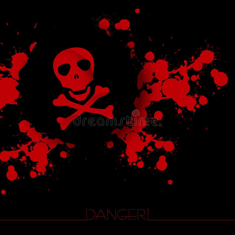 Danger warning background stock vector. Illustration of blood - 60313793