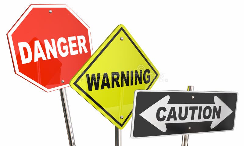 Danger Warning Caution Stop Yield Road Street Signs Stock Illustration ...