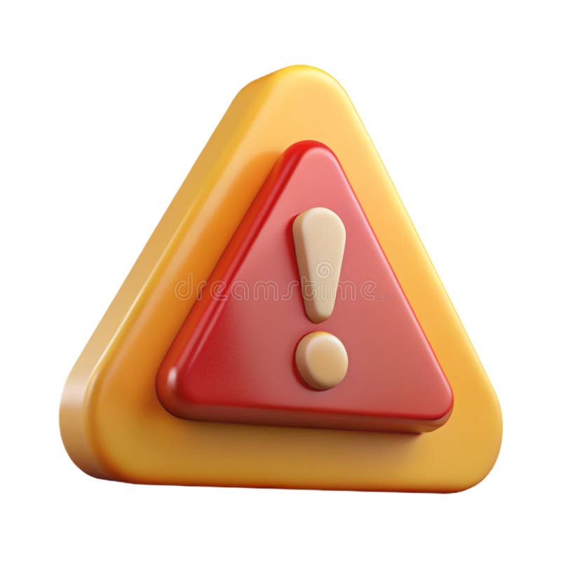 Danger Warning 3D Icon stock illustration. Illustration of minimal ...