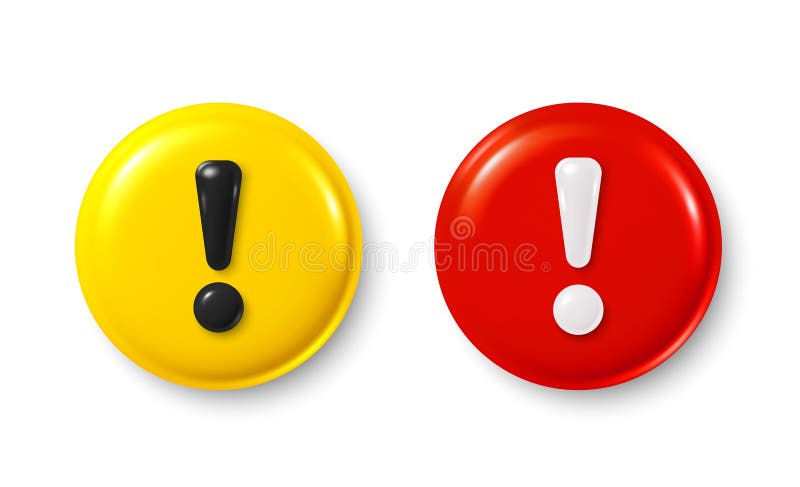 Danger Warning 3d Icons. Alert, Caution or Emergency Notification ...