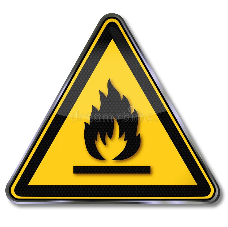 Danger flammable materials stock vector. Illustration of hazard - 126085068