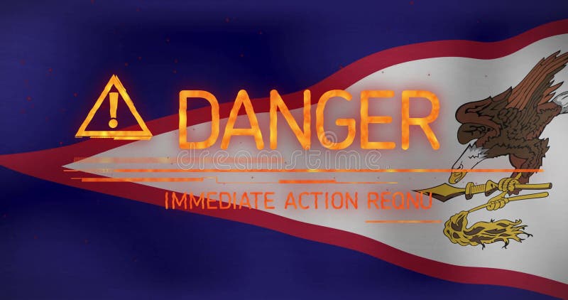 Danger Warning Image with Immediate Action Required Text Over Flag ...