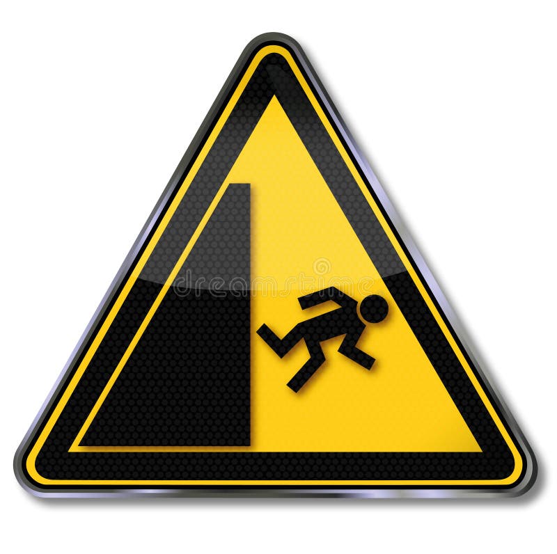 Warning of risk of falls stock vector. Illustration of pictogram - 66827744