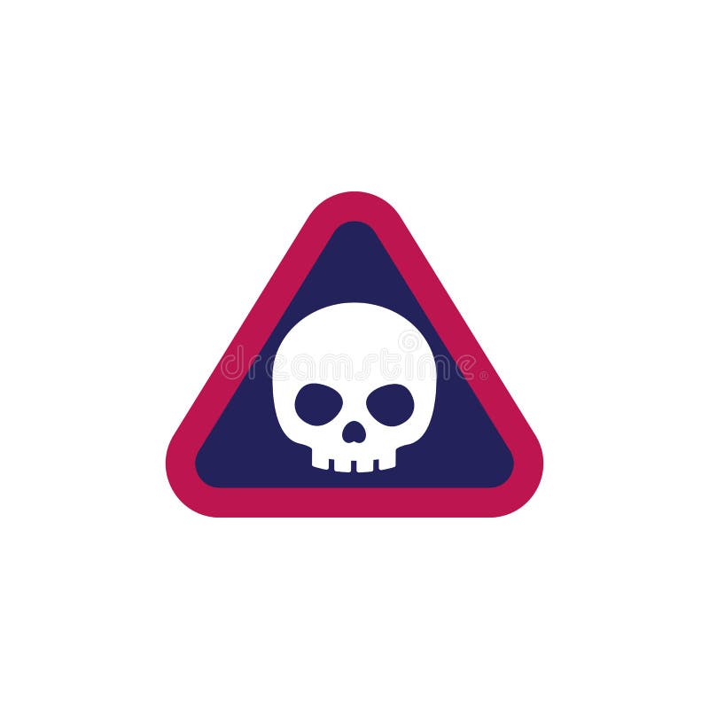 Danger Warning Sign with a Skull, Vector Stock Vector - Illustration of ...